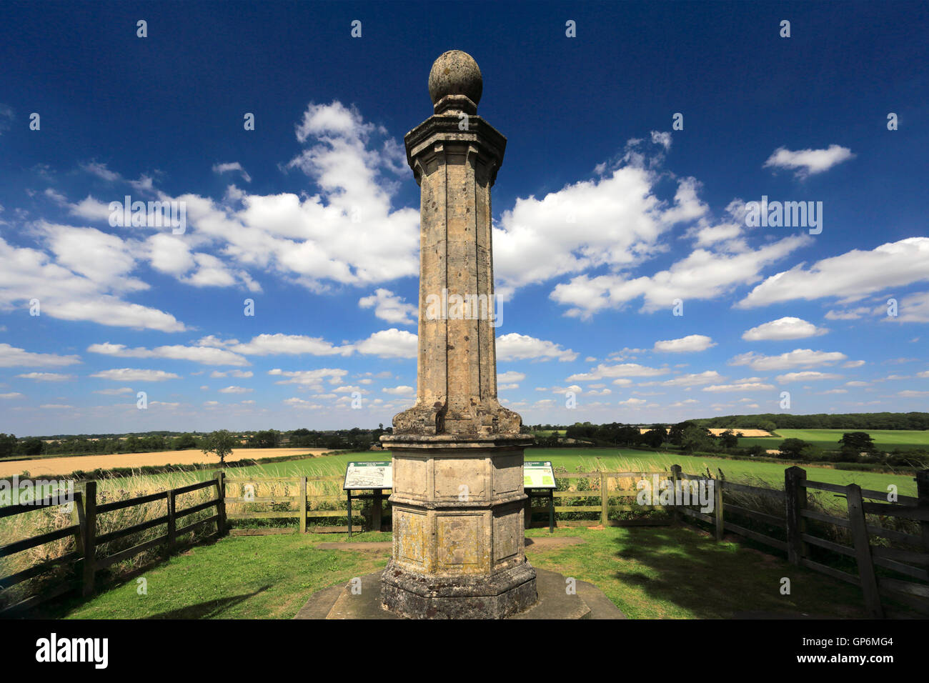 The Cromwell Monument above Broadmoor farm, Battle of Naseby memorial ...