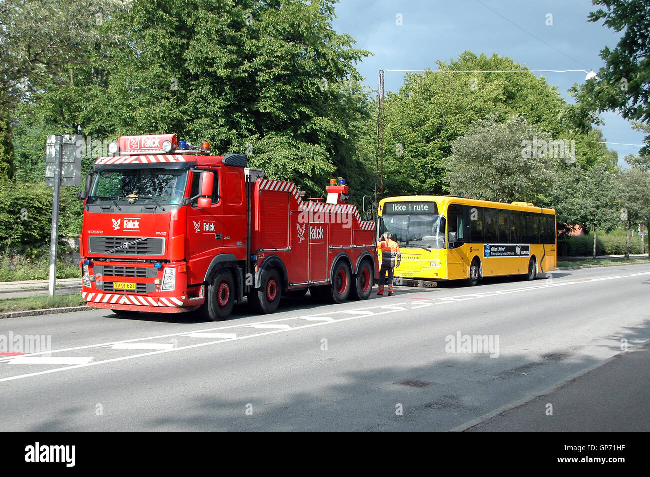 This bus had an engine stop, and had to be towed to the workshop by ...