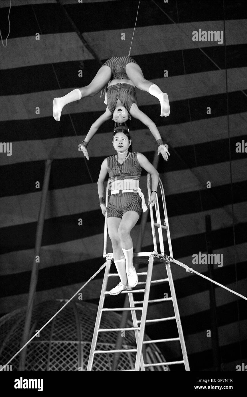 Women acrobatics circus Black and White Stock Photos & Images - Alamy