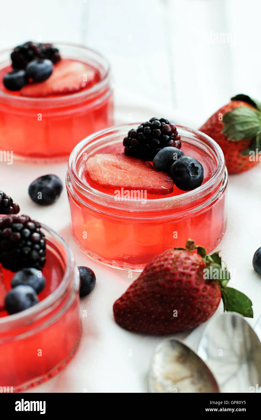 Summer fruit berry jellies Stock Photo - Alamy
