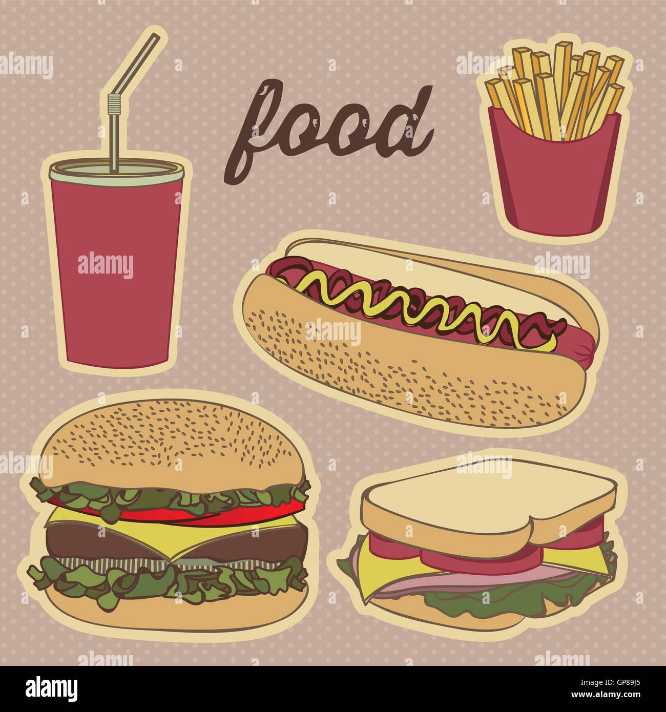 Fast food icons Stock Vector Image & Art - Alamy