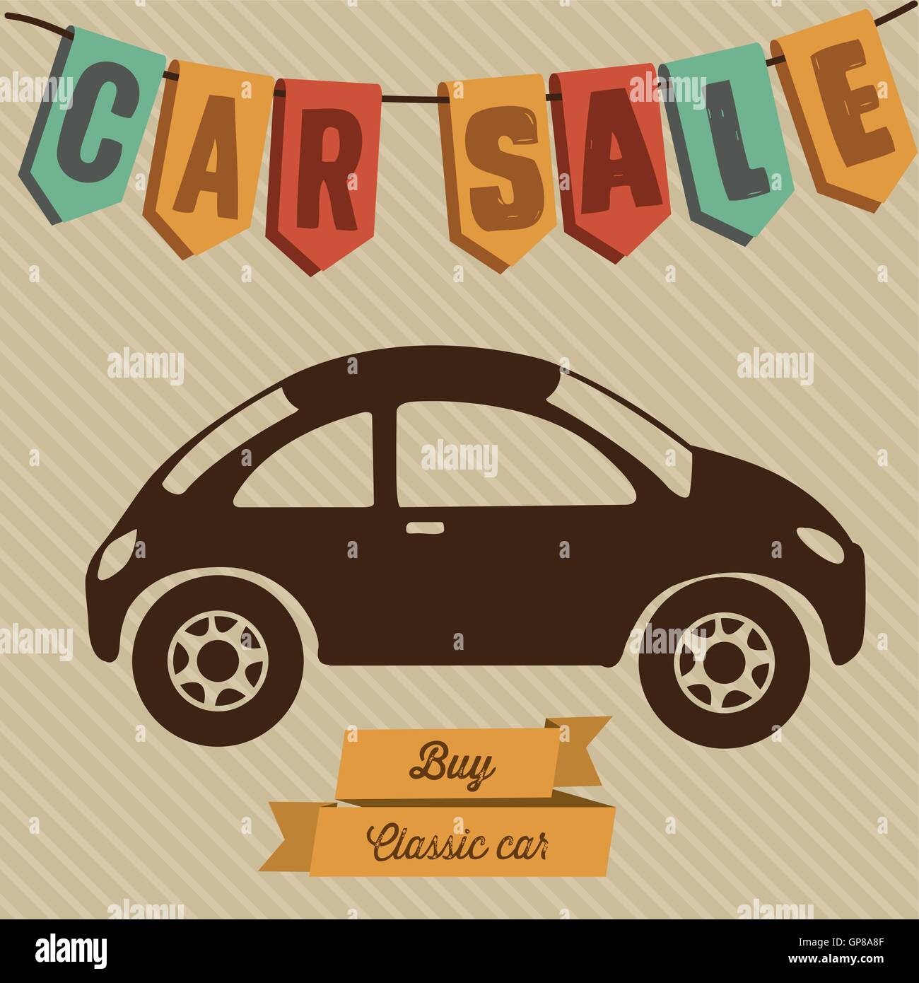 Vintage used car dealership Stock Vector Images - Alamy