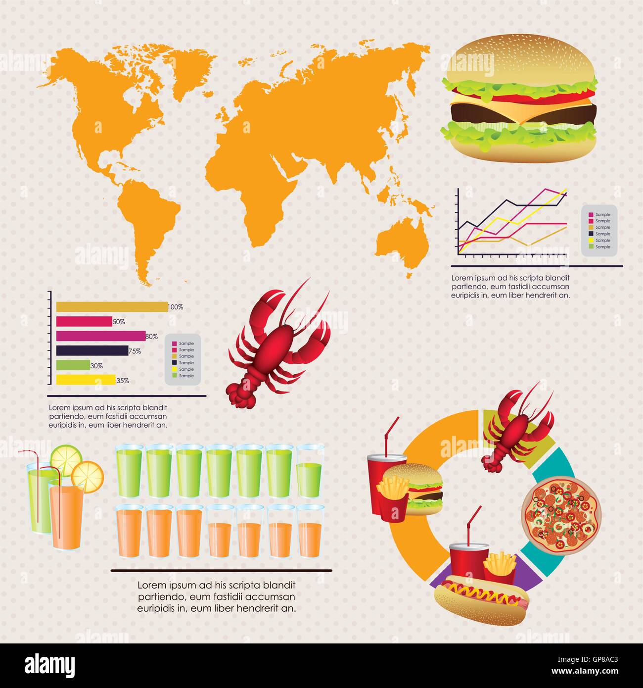 World map food drinks Stock Vector Images - Alamy