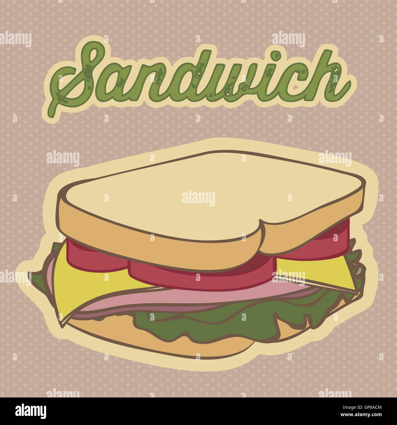 Sandwich one slice cheese Stock Vector Images - Alamy