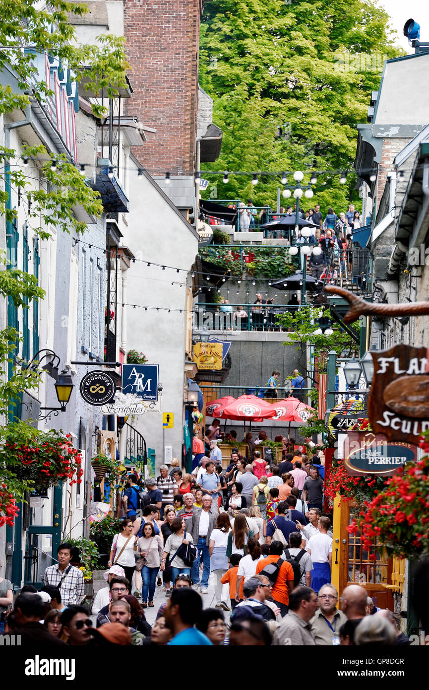 Rue Saint-Jean, Quebec, Canada Stock Photo - Alamy