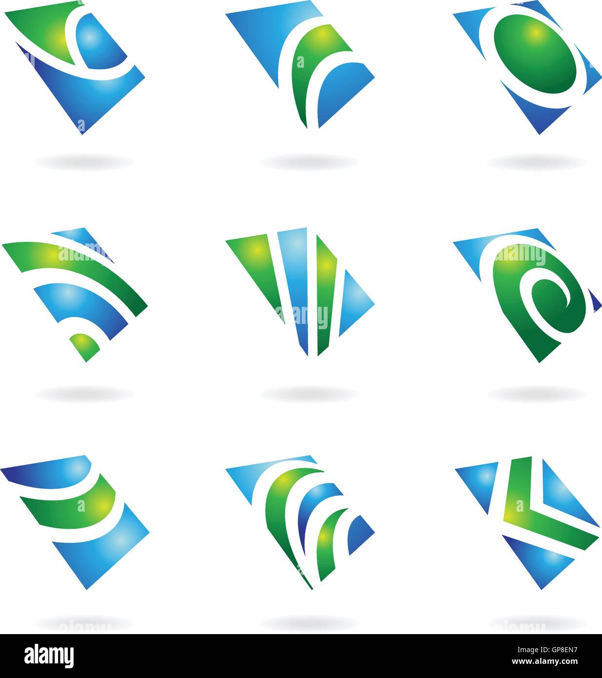 green glossy icons and graphic design elements Stock Vector Image & Art ...