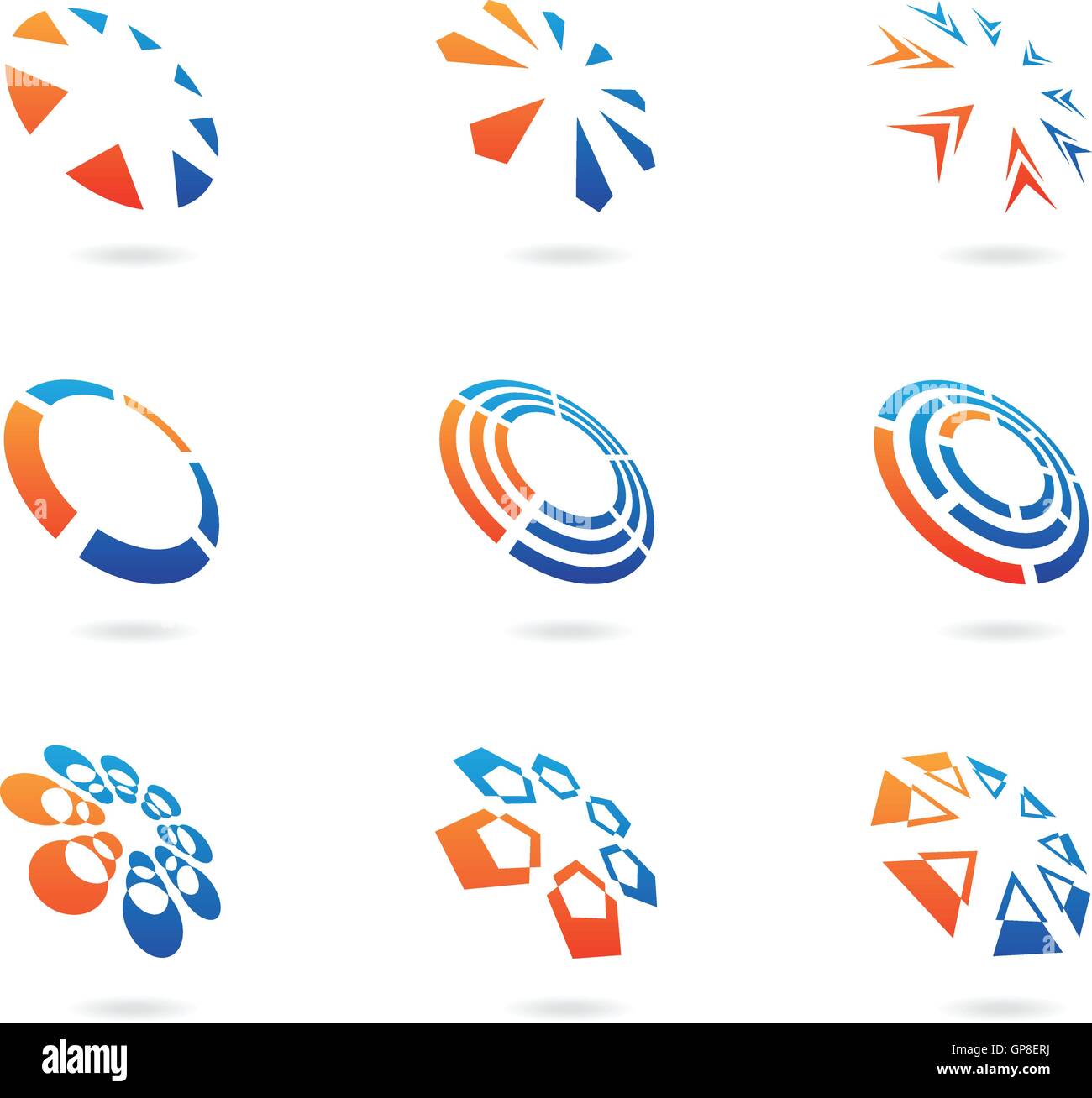 distorted colourful abstract icons and design elements Stock Vector ...
