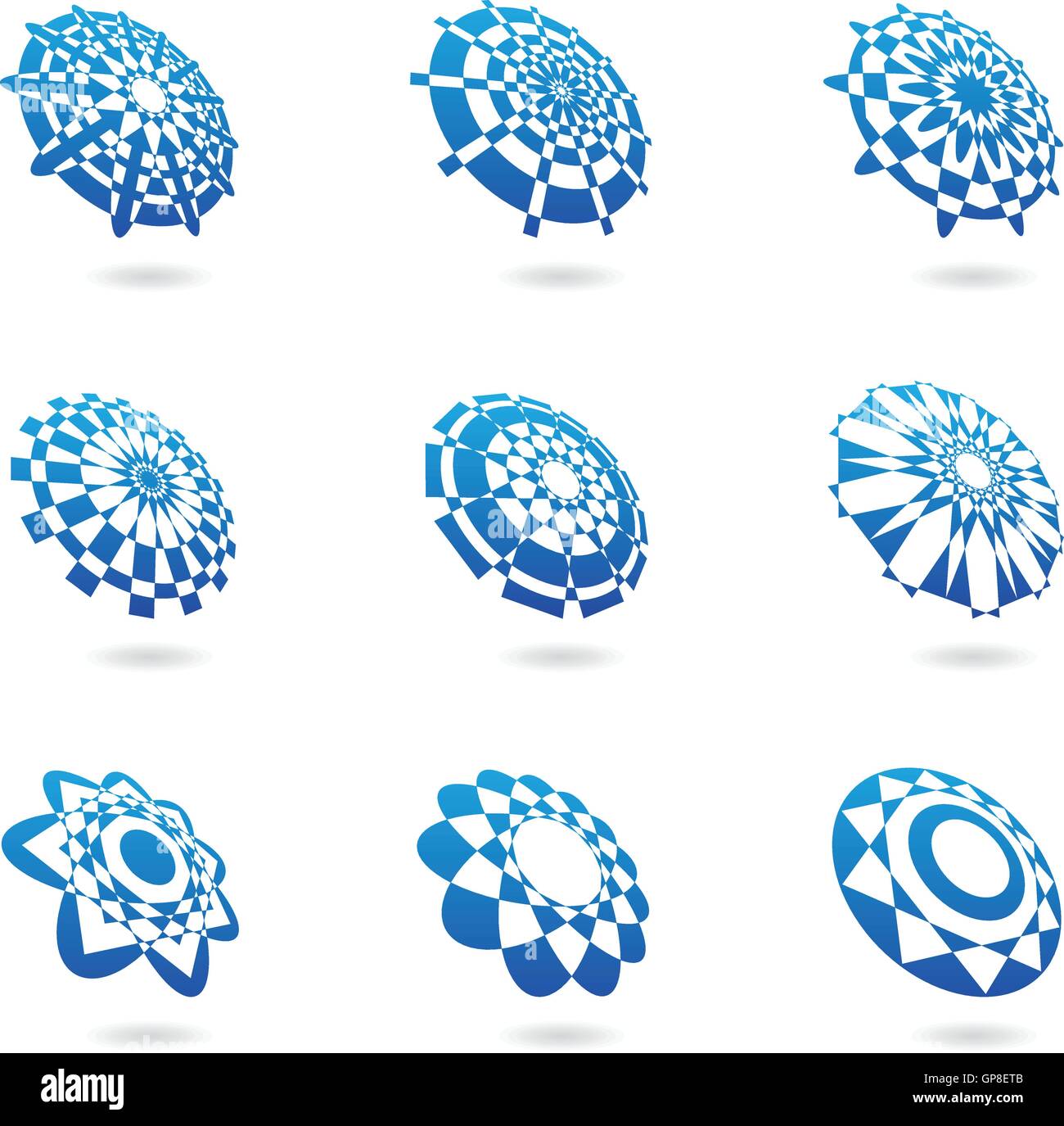 abstract blue icons and ornaments Stock Vector Image & Art - Alamy