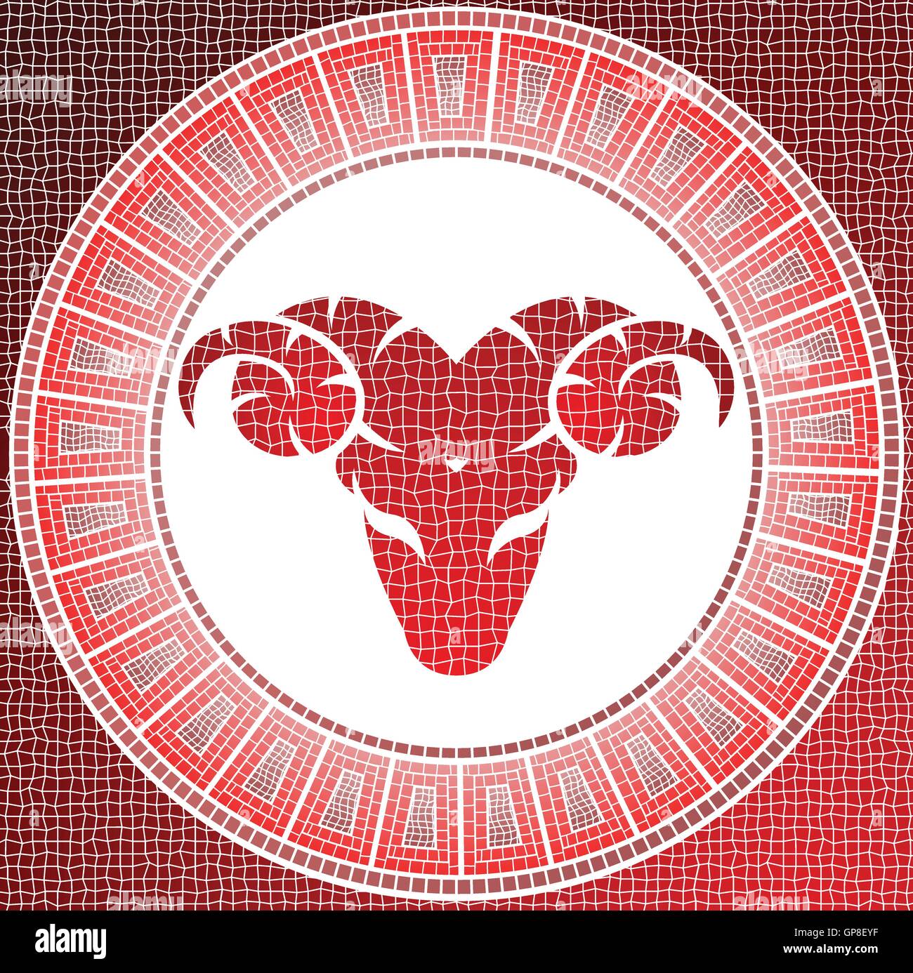 Element fire: aries zodiac sign on a mosaic Stock Vector Image & Art ...