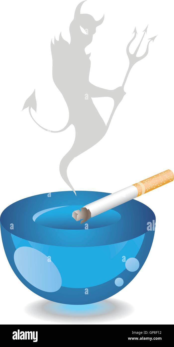 Ashtray, Cigarette and the devil Stock Vector Image & Art - Alamy