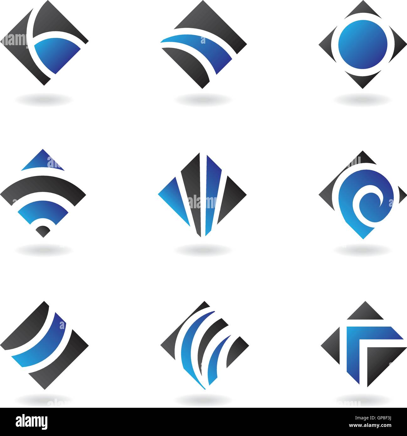 blue diamond shaped icons isolated on white Stock Vector Image & Art ...