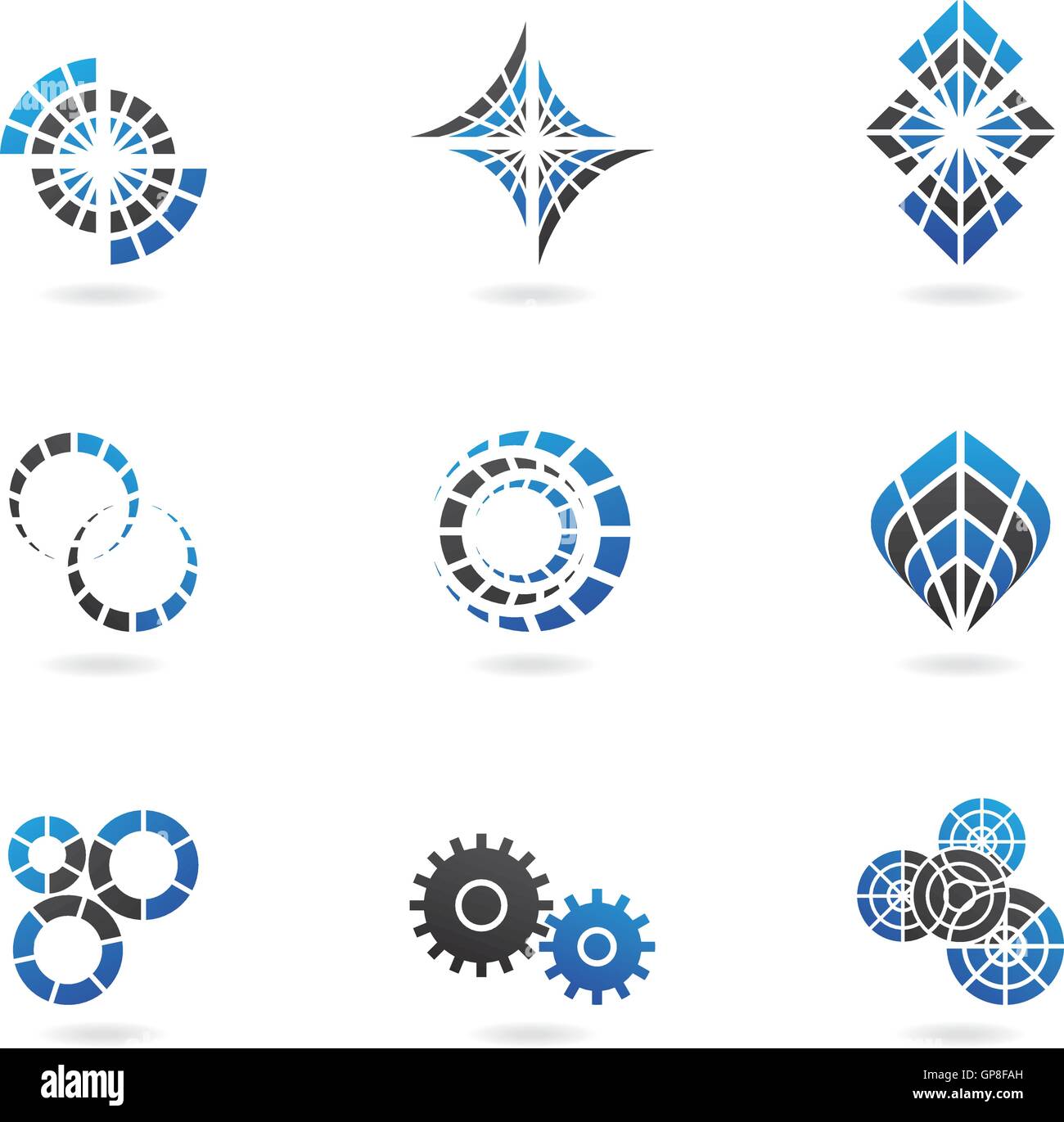 Collection gears on white background Stock Vector Images - Alamy