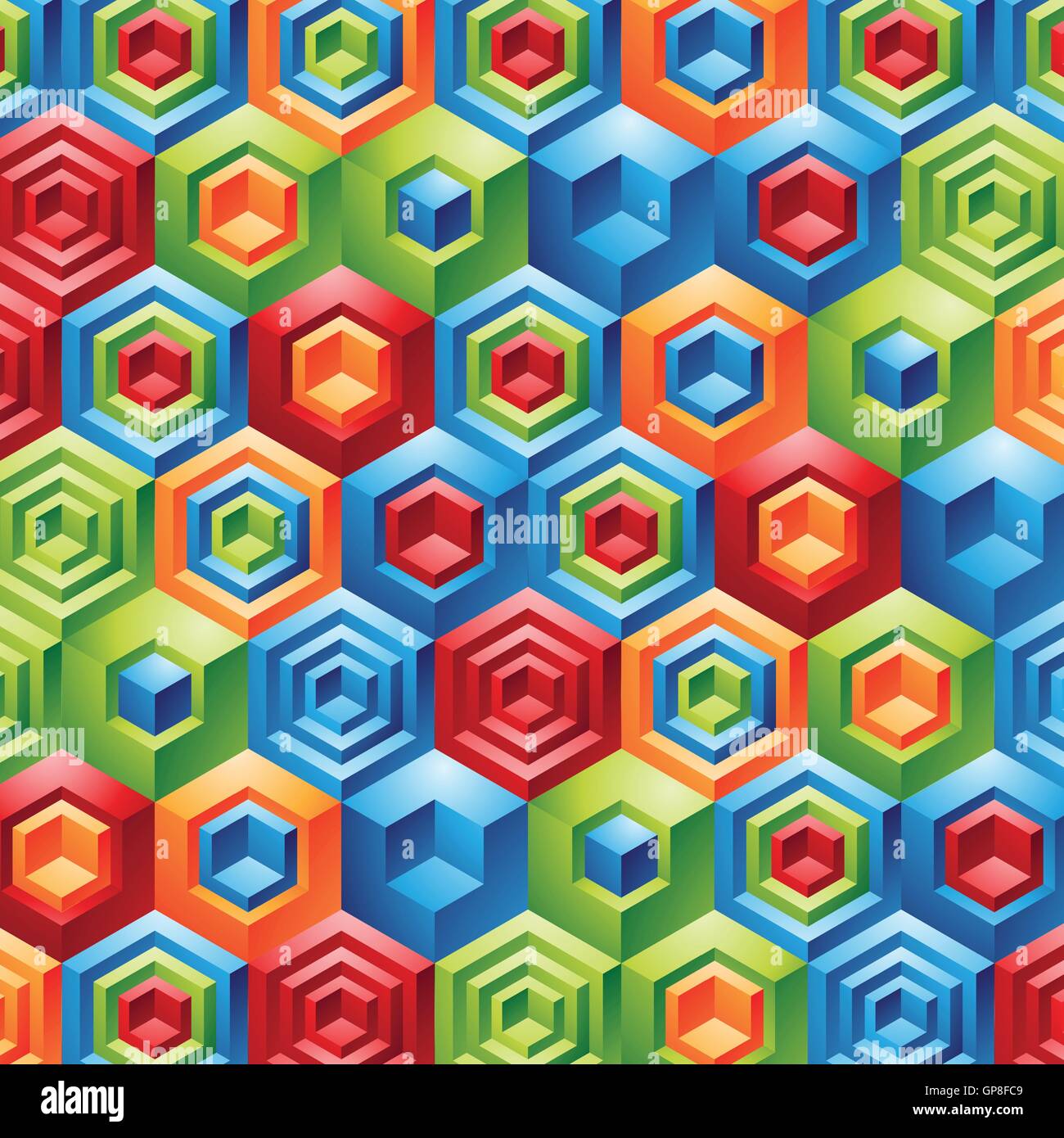Three Dimensional colorful geometric cubes fun background Stock Vector ...