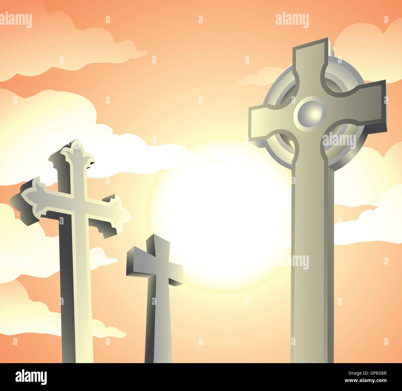 Memorial cross on grave Stock Vector Images - Alamy