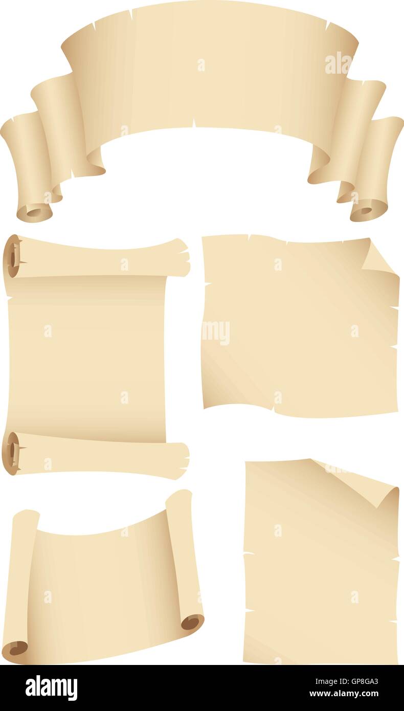 Grunge banner, manuscripts and ripped papers Stock Vector Image & Art ...