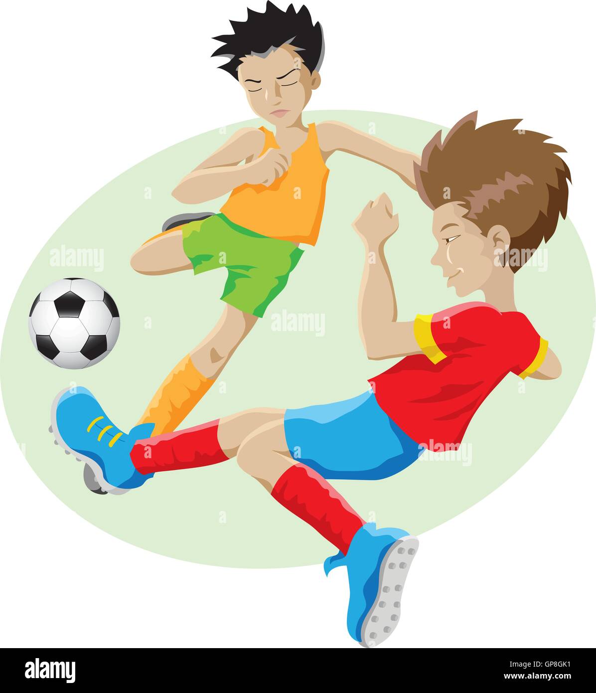 vector illustration of kids playing football Stock Vector Image & Art ...