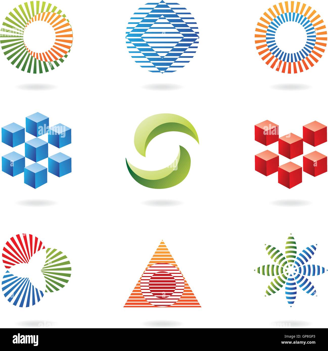 lines and cubes, logo shapes and graphic design elements Stock Vector ...