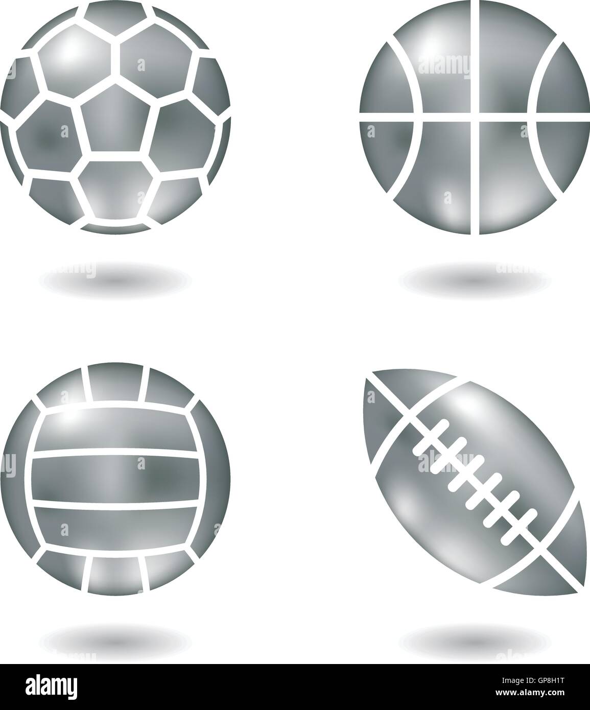 metal balls icons isolated on a white background Stock Vector Image ...