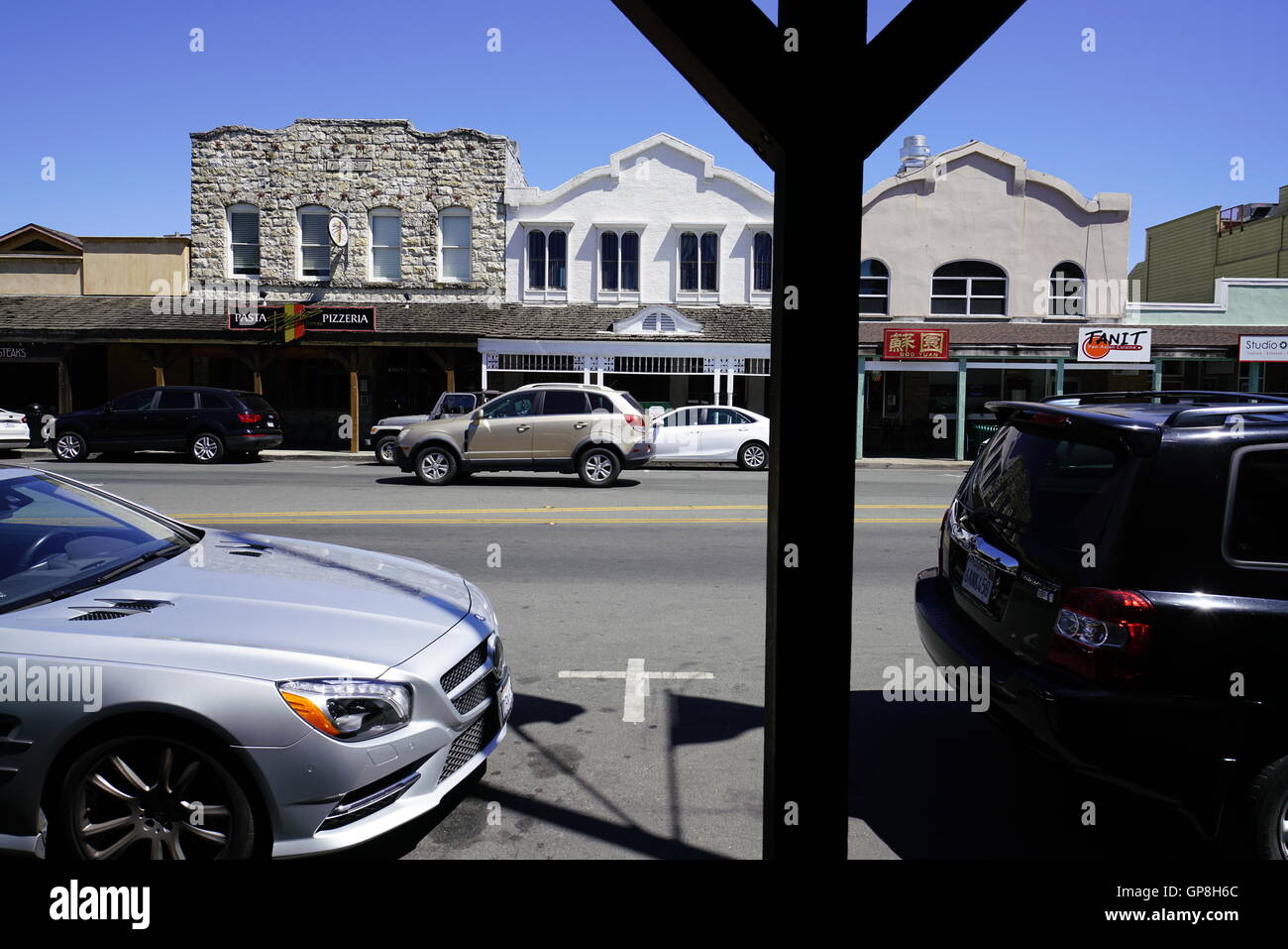 Downtown Calistoga in Napa Valley wine country,California,USA Stock ...