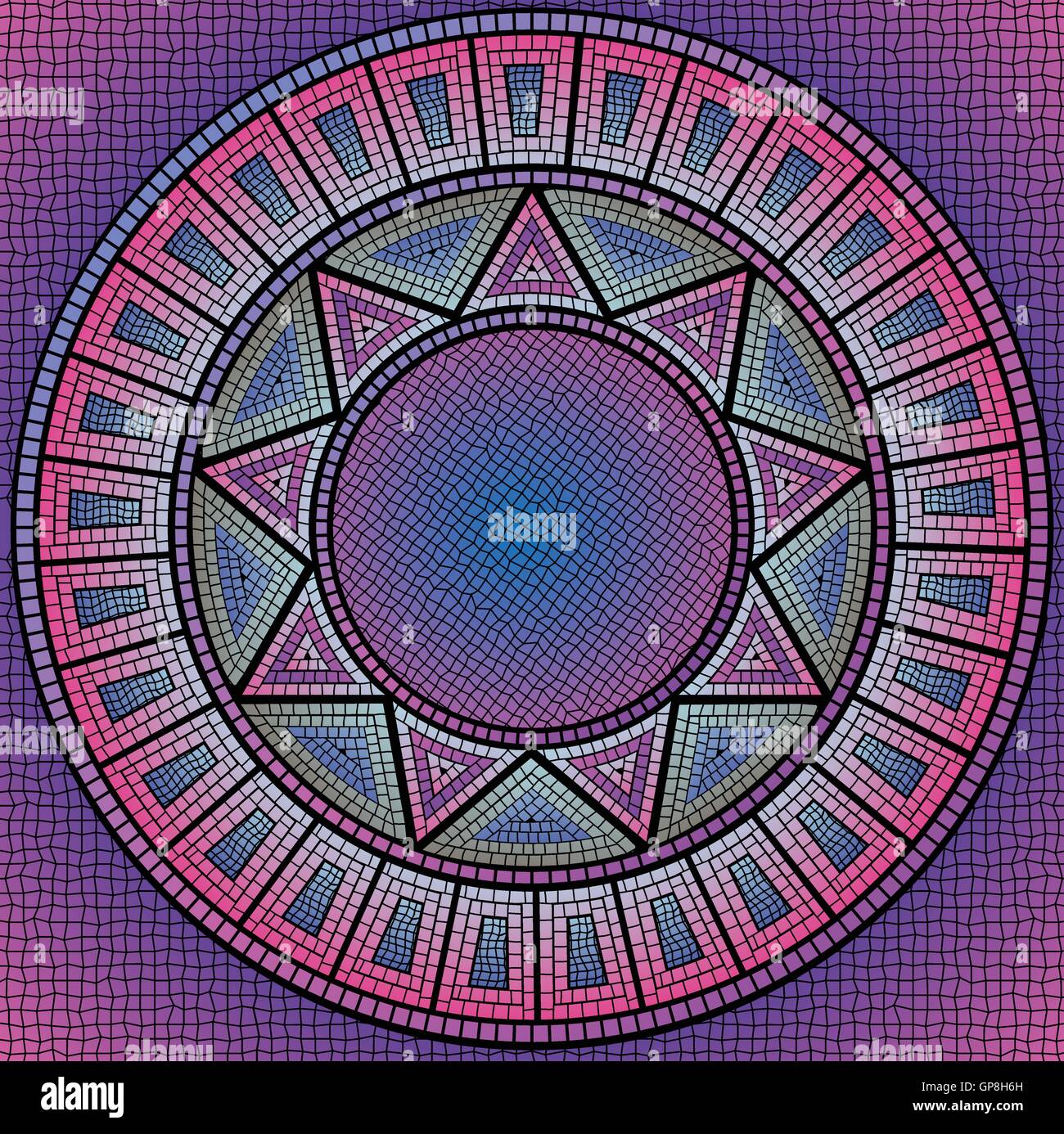 vector illustration of a round mosaic background Stock Vector Image ...