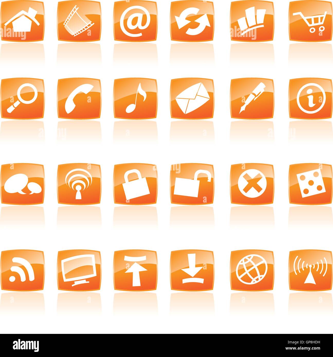 Orange Web and computer Icons isolated Stock Vector Image & Art - Alamy