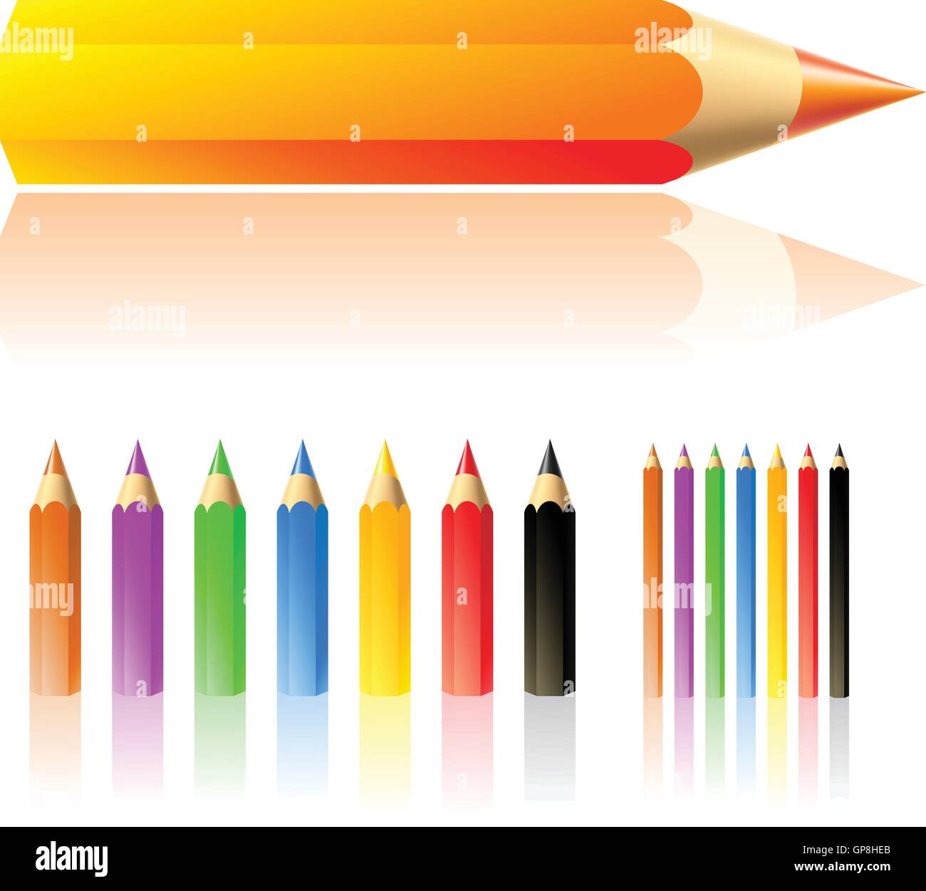 vector illustration of colour pencils isolated on white Stock Vector ...
