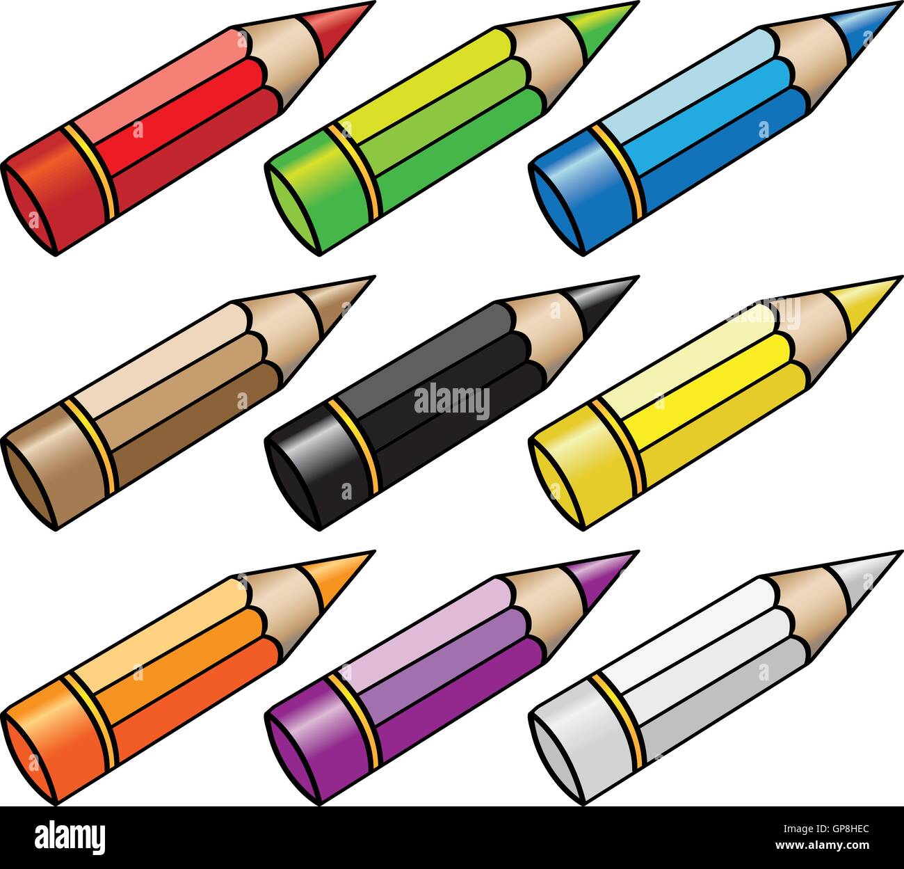 vector set of cartoon color pencils Stock Vector Image & Art - Alamy vector set of cartoon color pencils Stock Vector Image & Art - Alamy