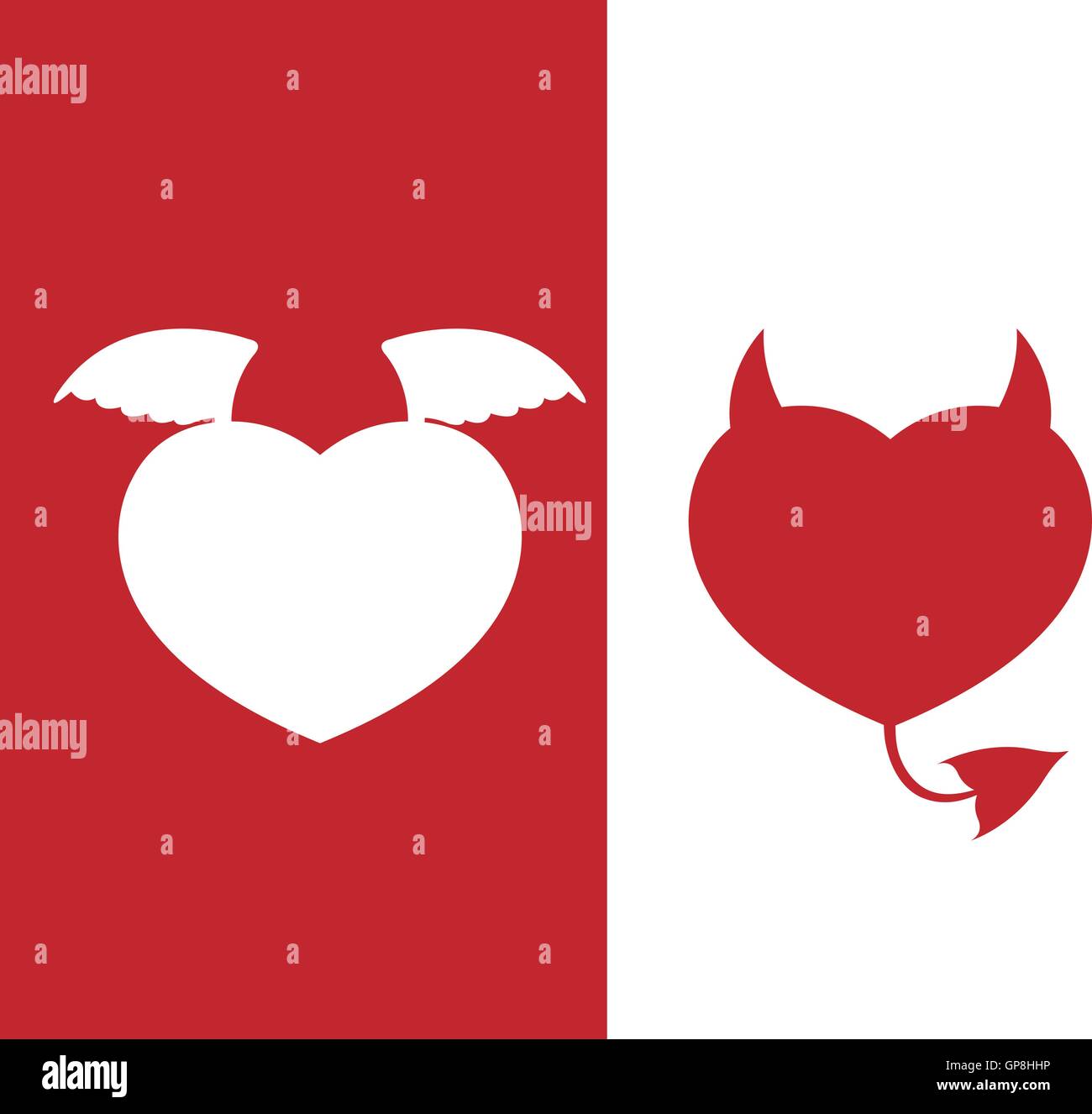 angel and devil hearts, good and evil love Stock Vector Image & Art - Alamy