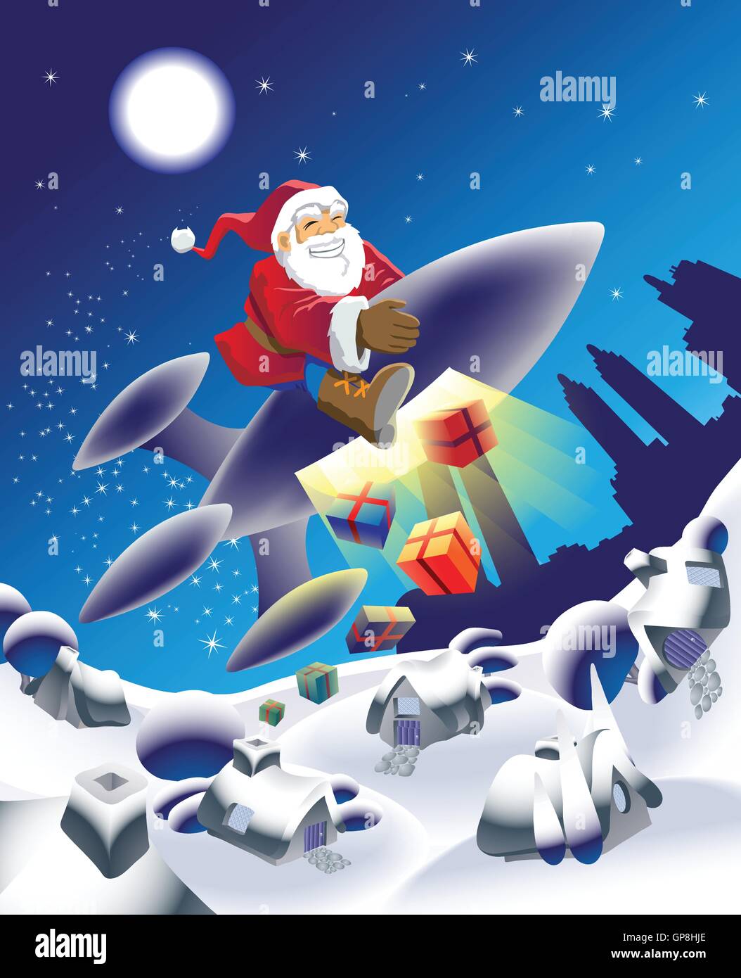 Santa Claus Delivering Gifts Stock Photos & Santa Claus Delivering Gifts Stock Images - Alamy