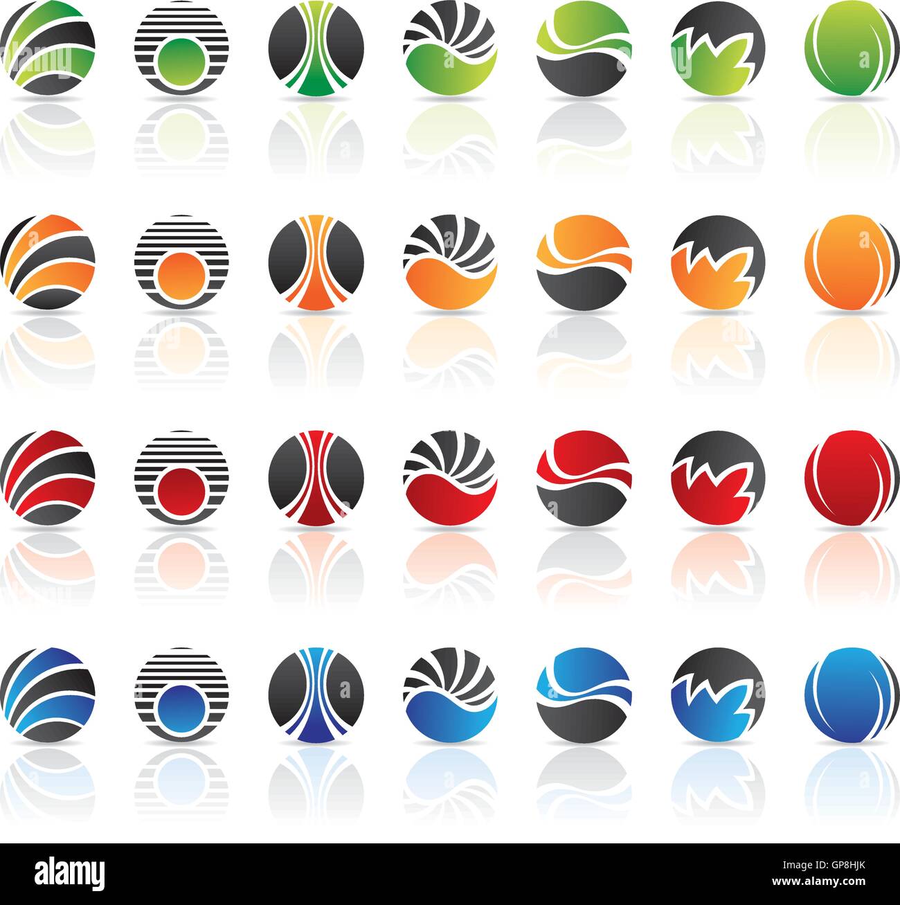 lots of round icons isolated on white Stock Vector Image & Art - Alamy