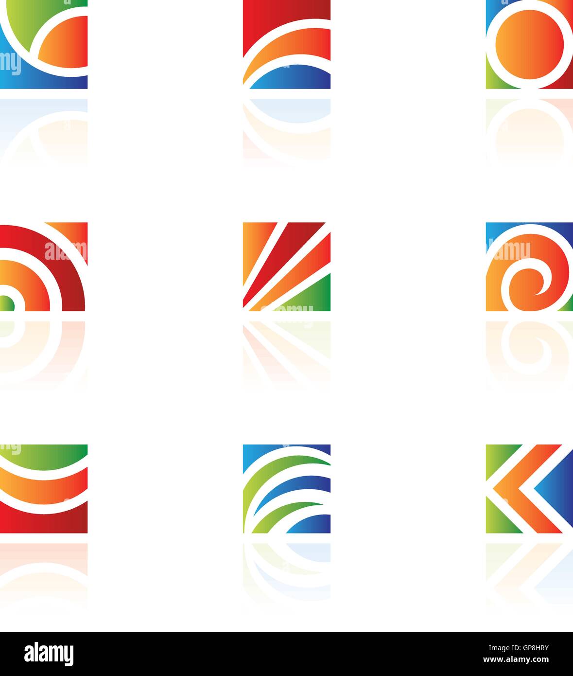 colorful Square icons isolated on white Stock Vector Image & Art - Alamy