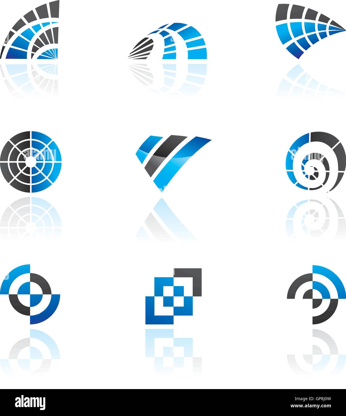 Various blue icons Stock Vector Image & Art - Alamy