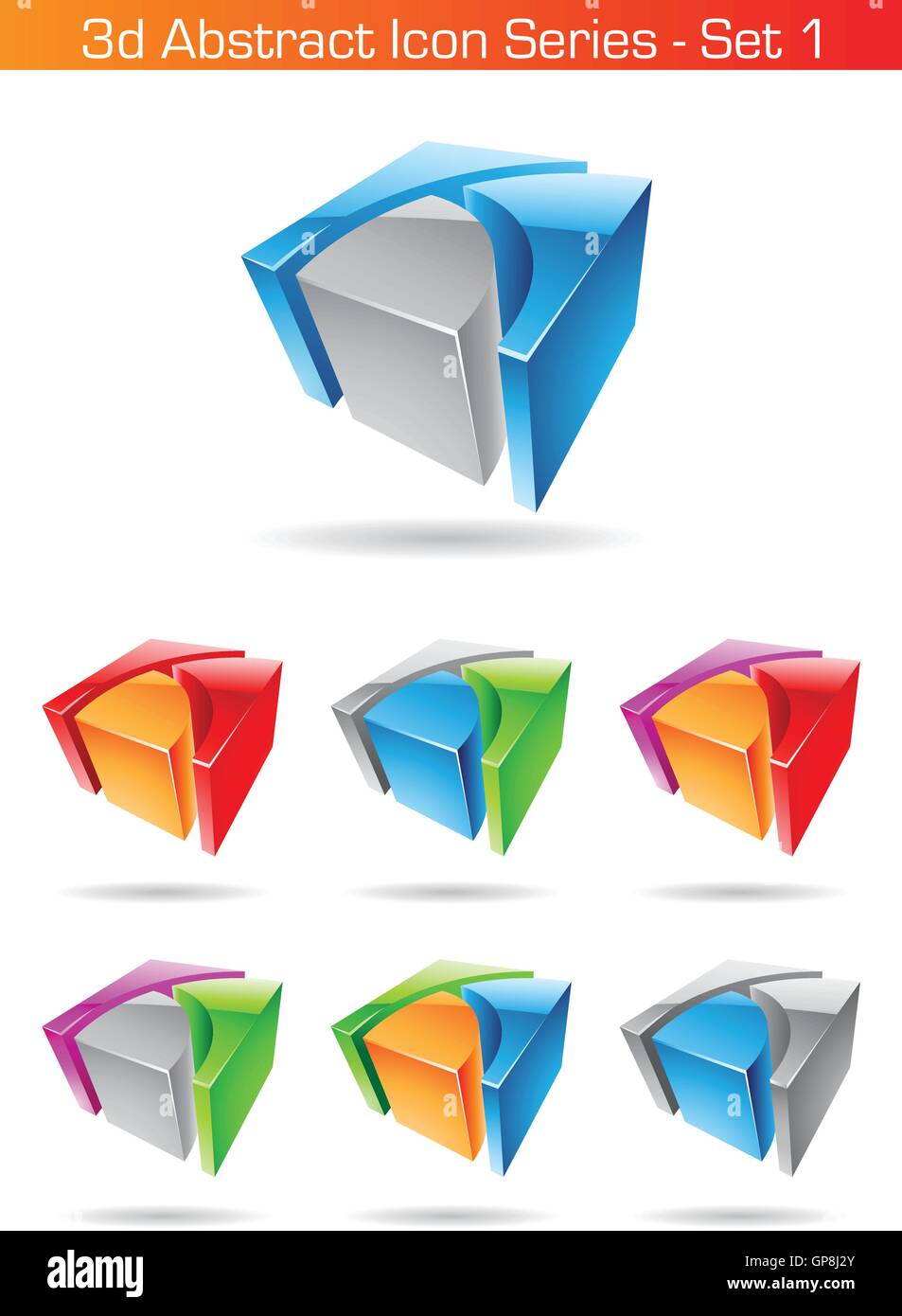 Vector EPS illustration of 3d Abstract Icon Series - Set 1 Stock Vector ...