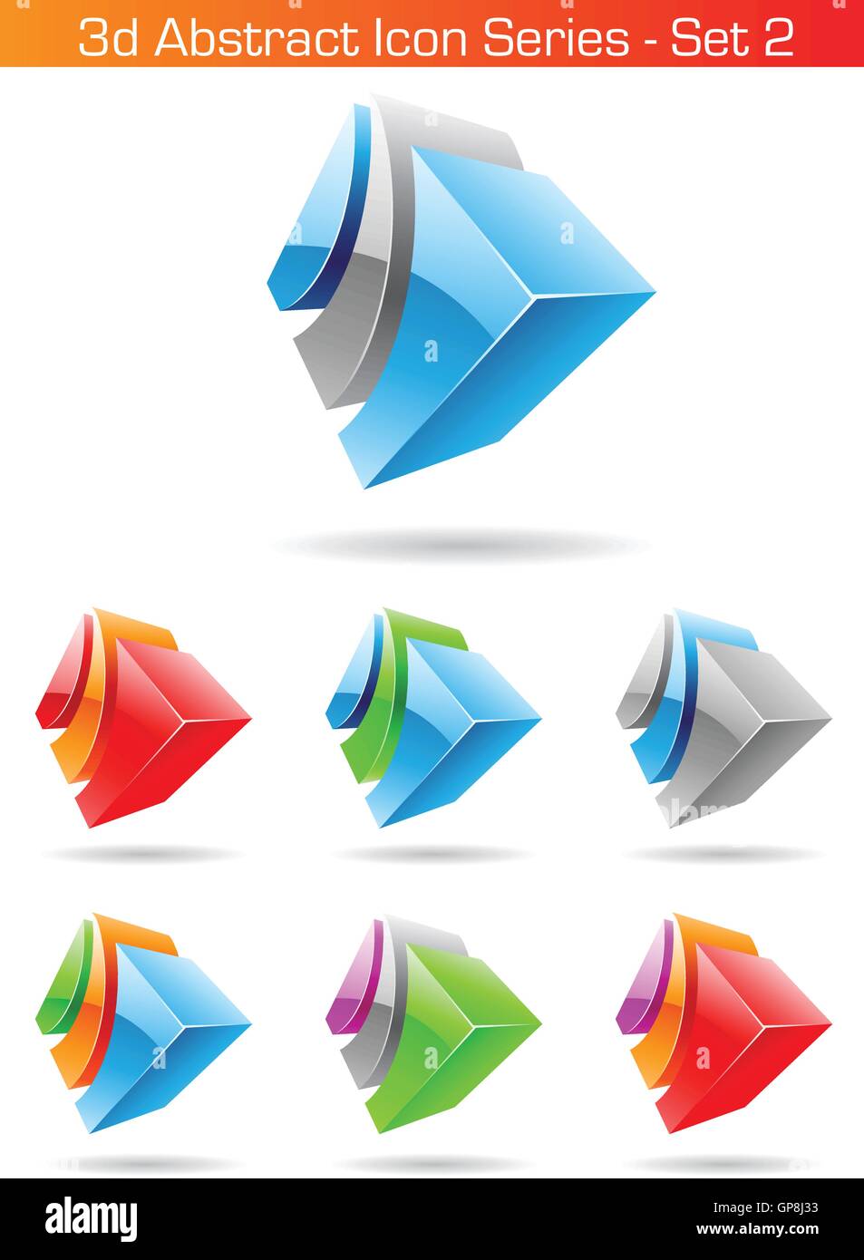 Vector EPS illustration of 3d Abstract Icon Series - Set 2 Stock Vector ...