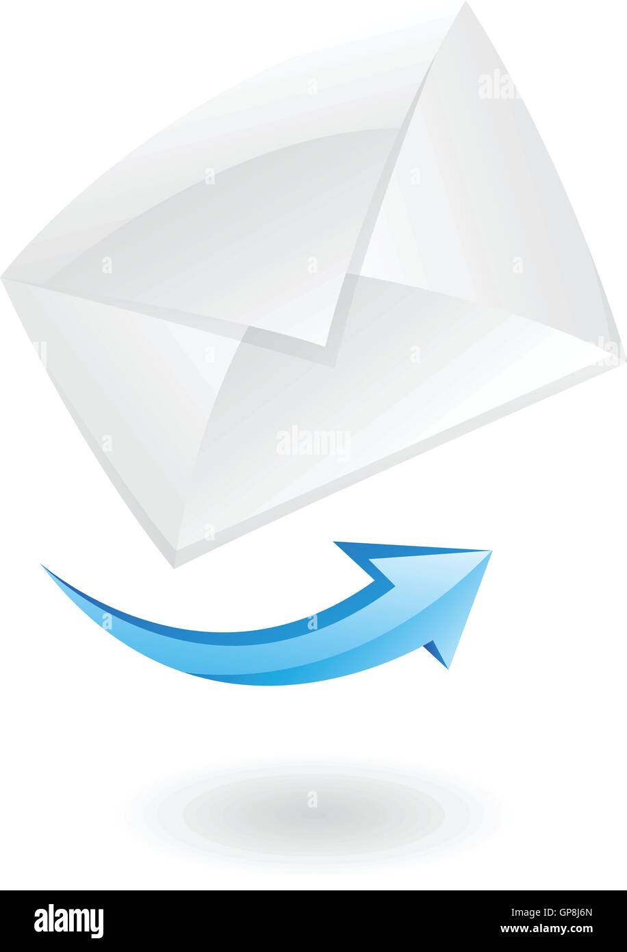 3d mail and blue arrow isolated on white Stock Vector Image & Art - Alamy