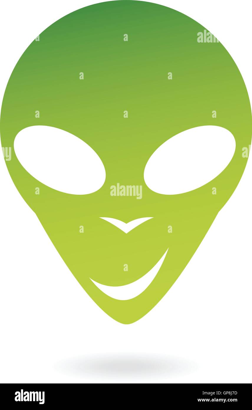 Green alien isolated on white Stock Vector Image & Art - Alamy