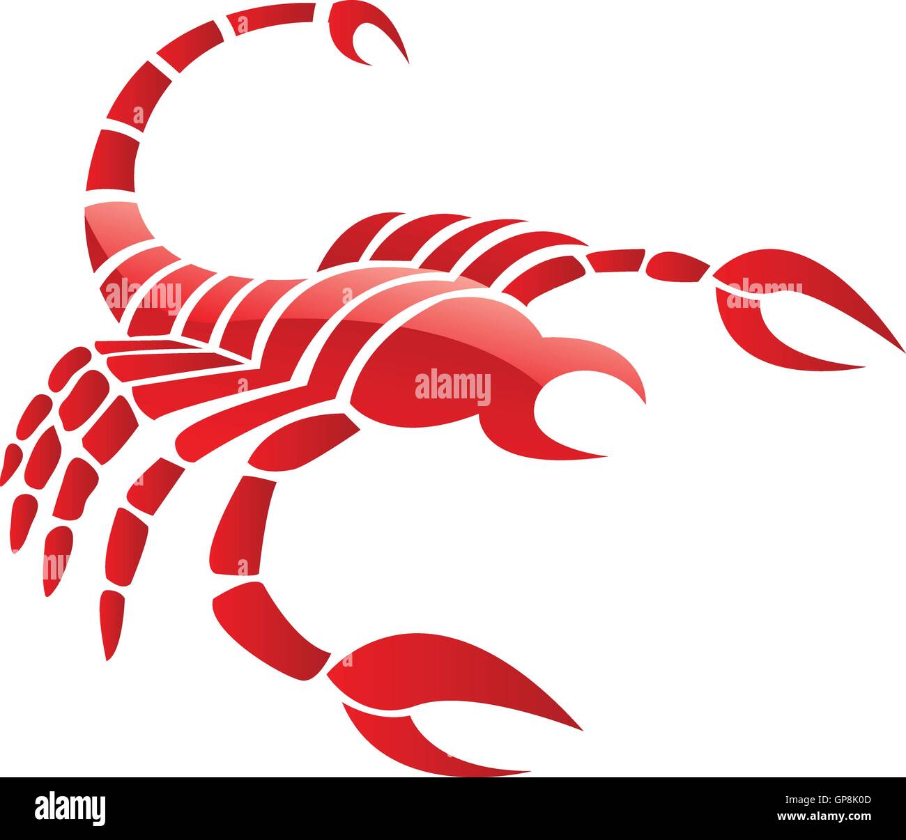 Glossy red scorpio isolated on white Stock Vector Image & Art - Alamy