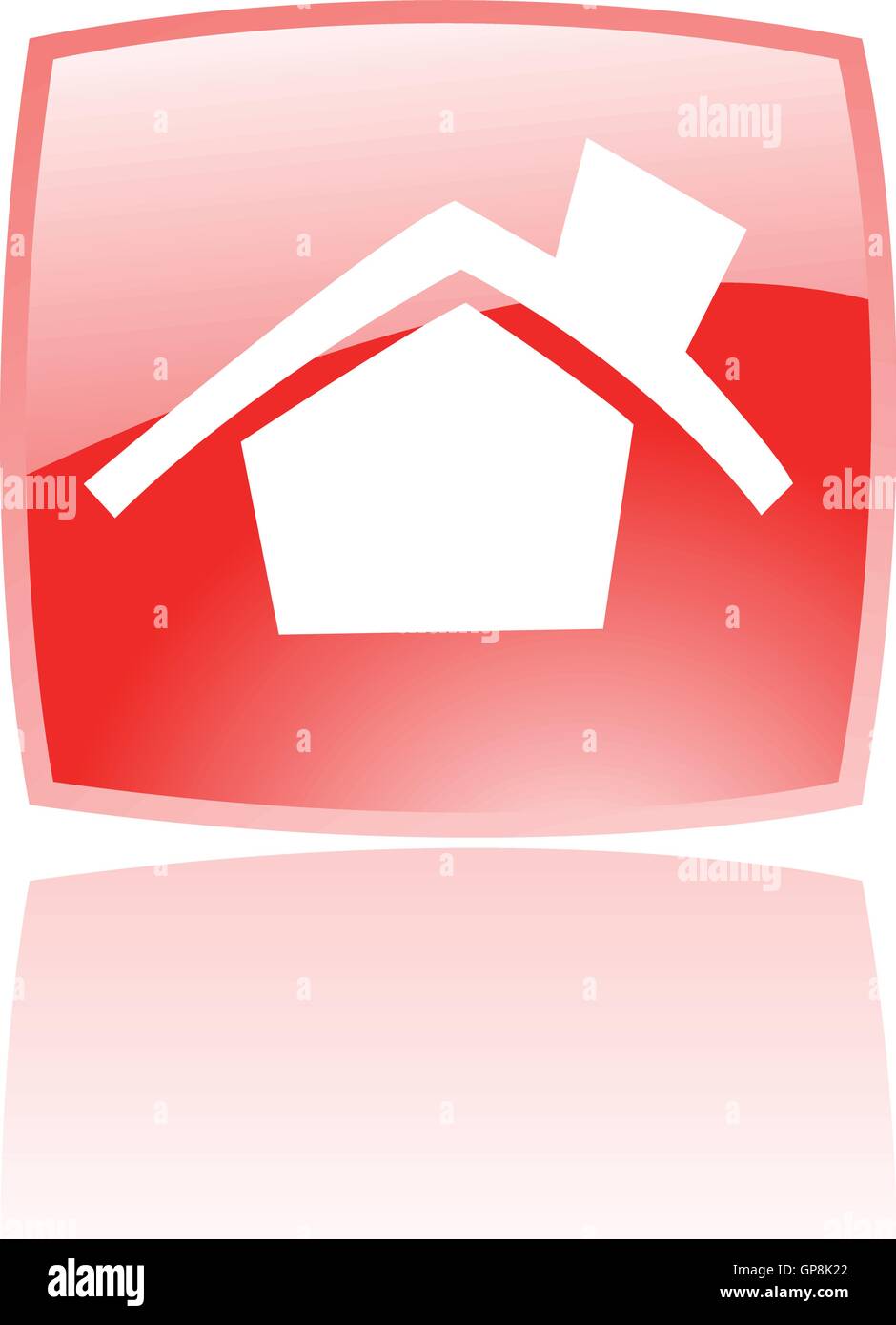Glossy home in red button isolated on white Stock Vector Image & Art ...