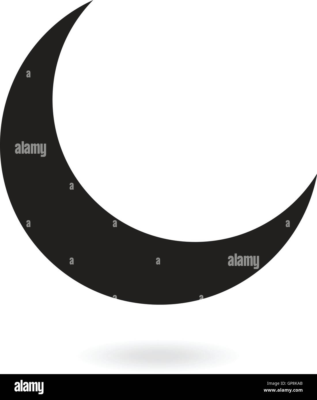 Black crescent moon isolated on white Stock Vector Image & Art - Alamy