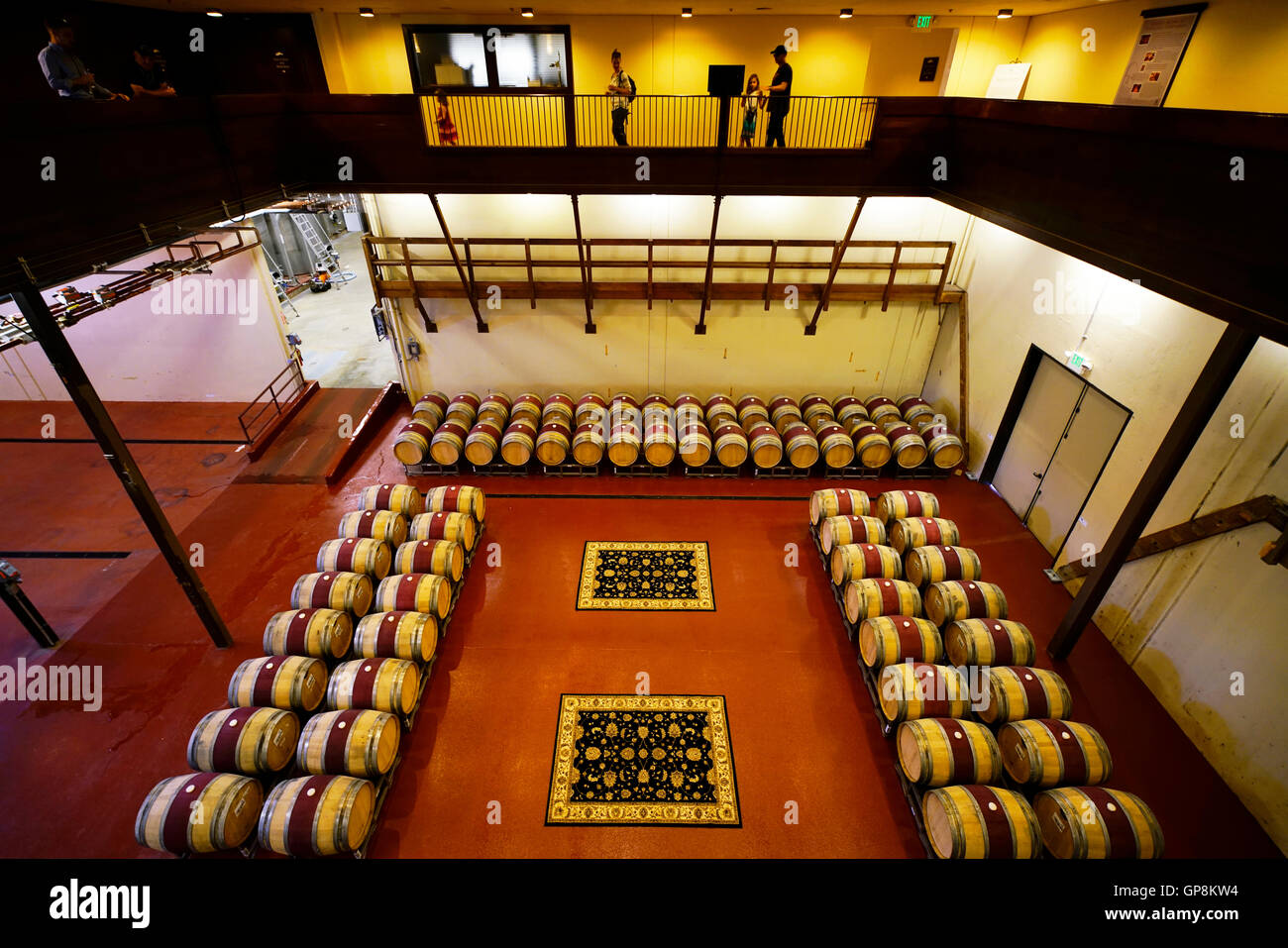 Wine cellar inside of Sterling Vineyards Winery.Calistoga,Napa Valley ...