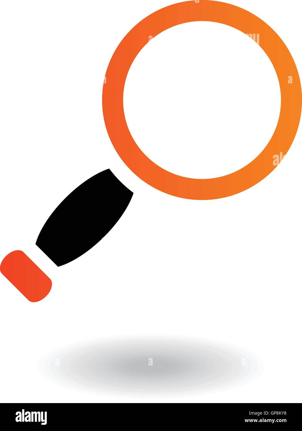 Orange and black magnifier isolated on white Stock Vector Image & Art ...