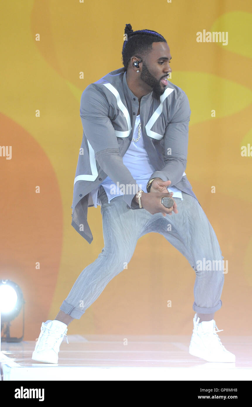 New York, USA. 2nd September, 2016. Jason Derulo performs in Central ...