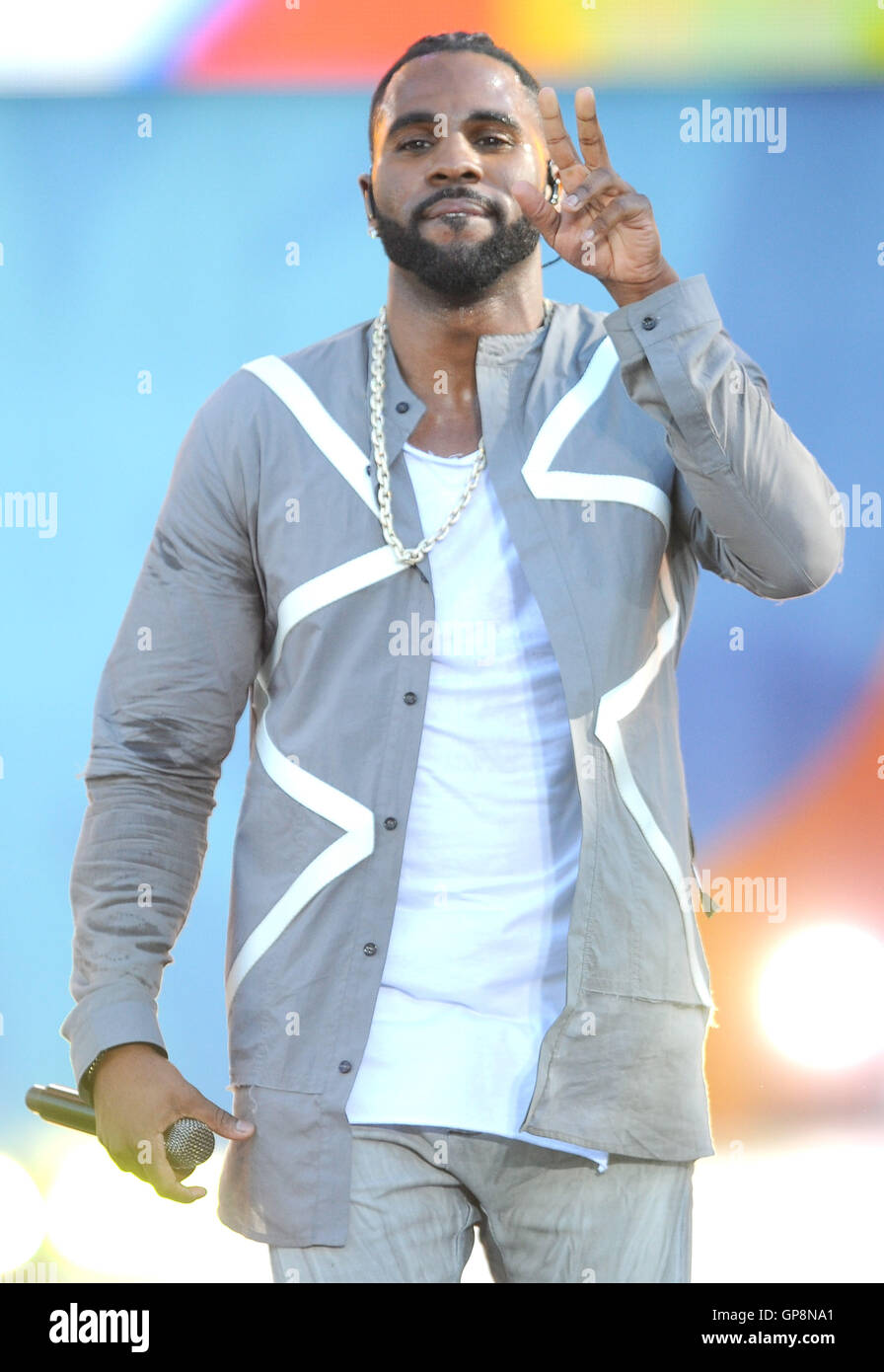 New York, USA. 2nd September, 2016. Jason Derulo performs in Central ...