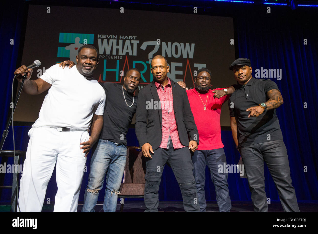 Las Vegas, Nevada, USA. 2nd September, 2016. Rodney Perry, Kevin Hart, Jay Phillips, Lil Rel ...