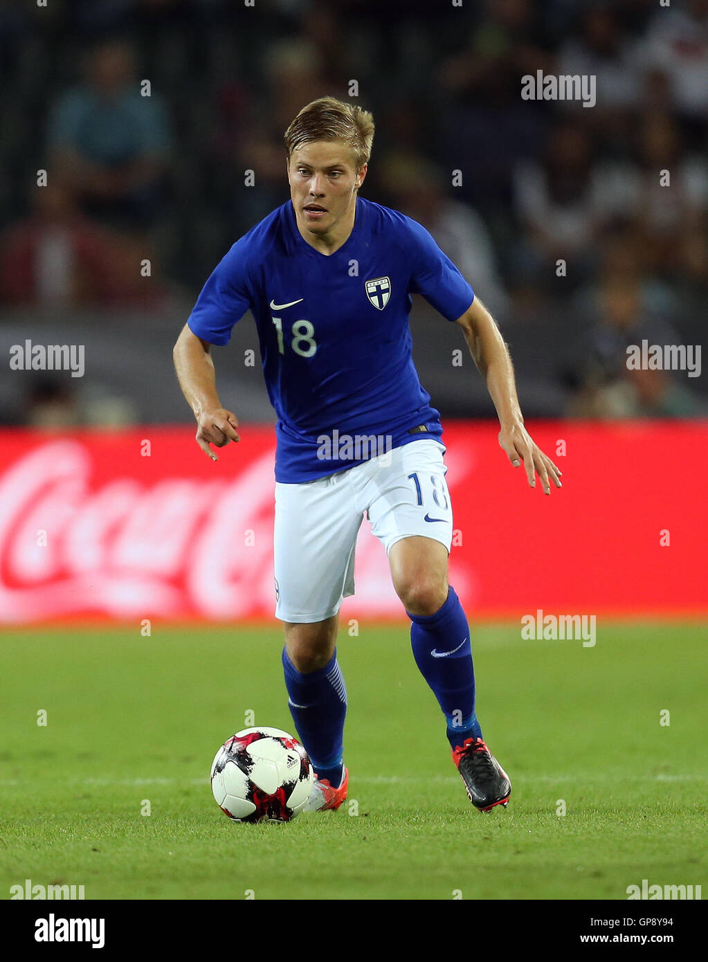 Finnland's Jere Uronen in action during the friendly soccer match ...
