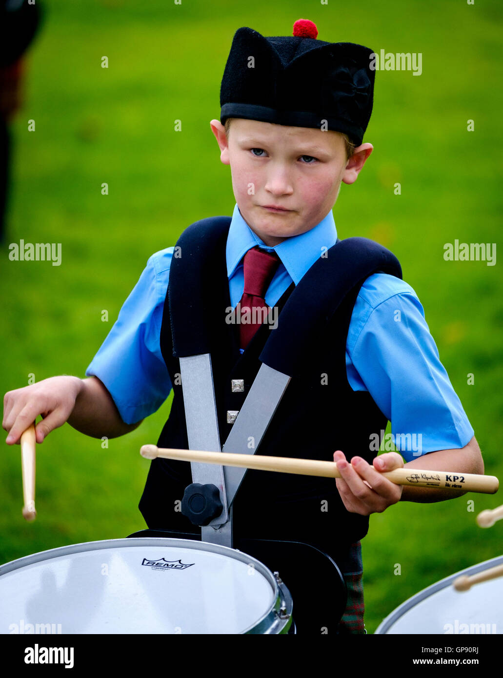 Pipe band drummer playing scottish hi-res stock photography and images ...