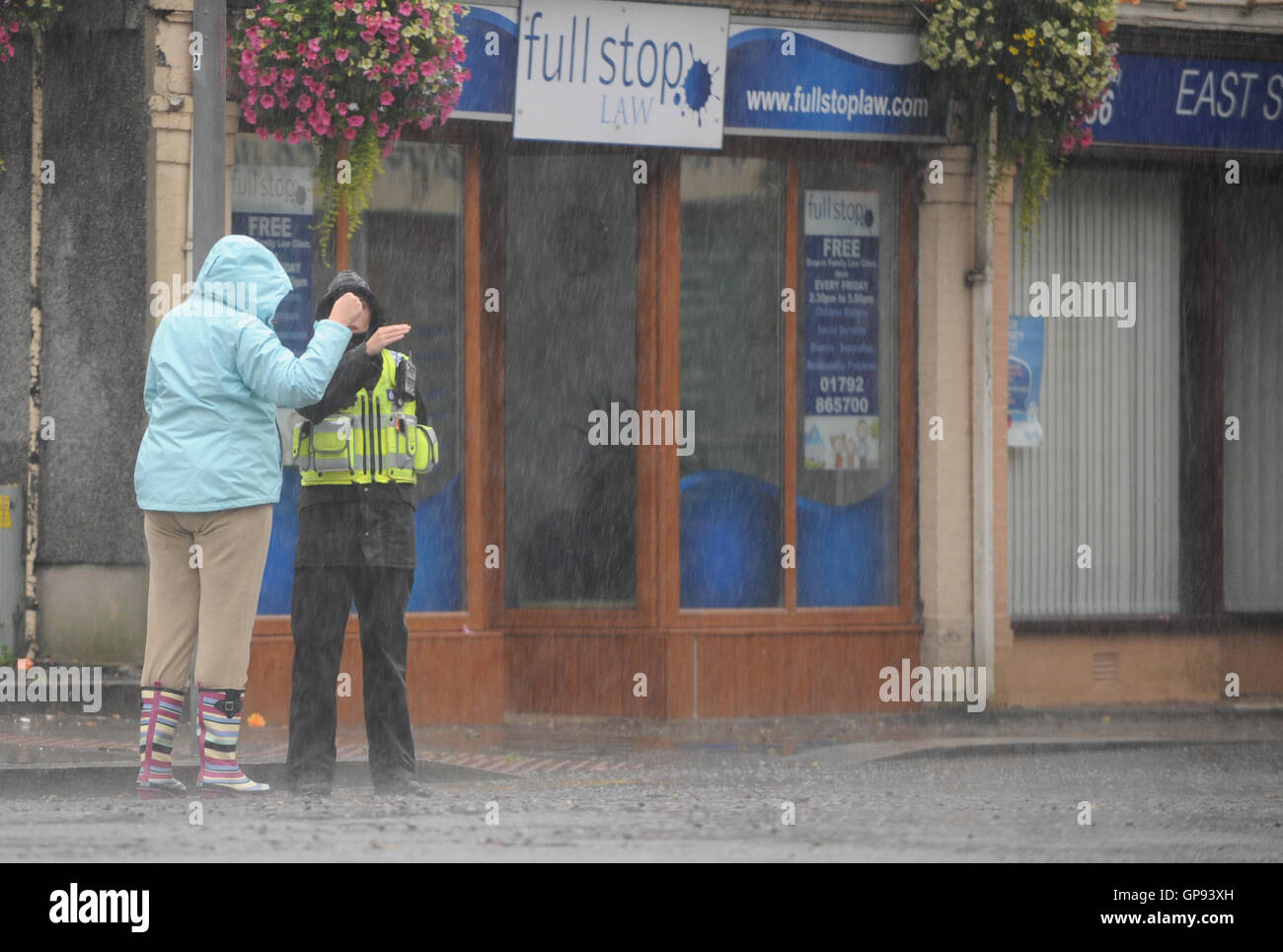 Swansea, Wales, UK. 3rd September, 2016. News Flooding hit the town of ...