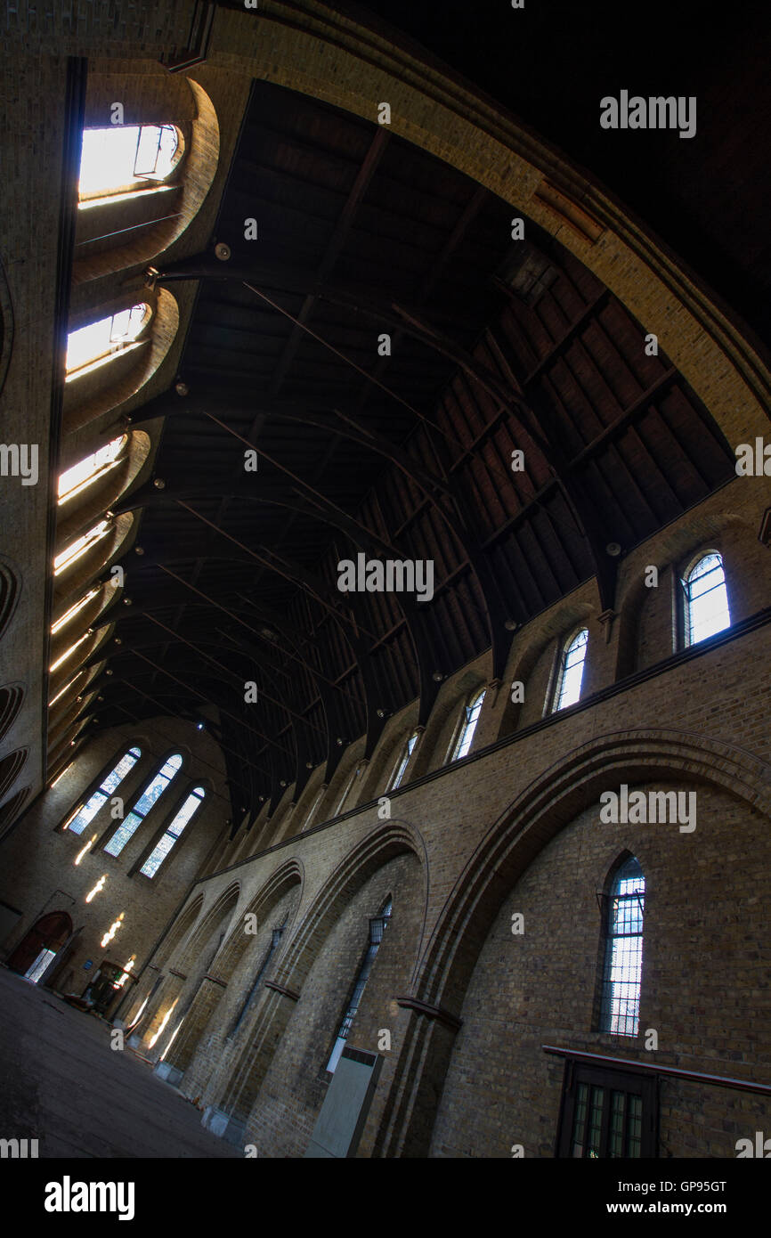 Quirky wide angle view showing the interior of Severalls Chapel ...