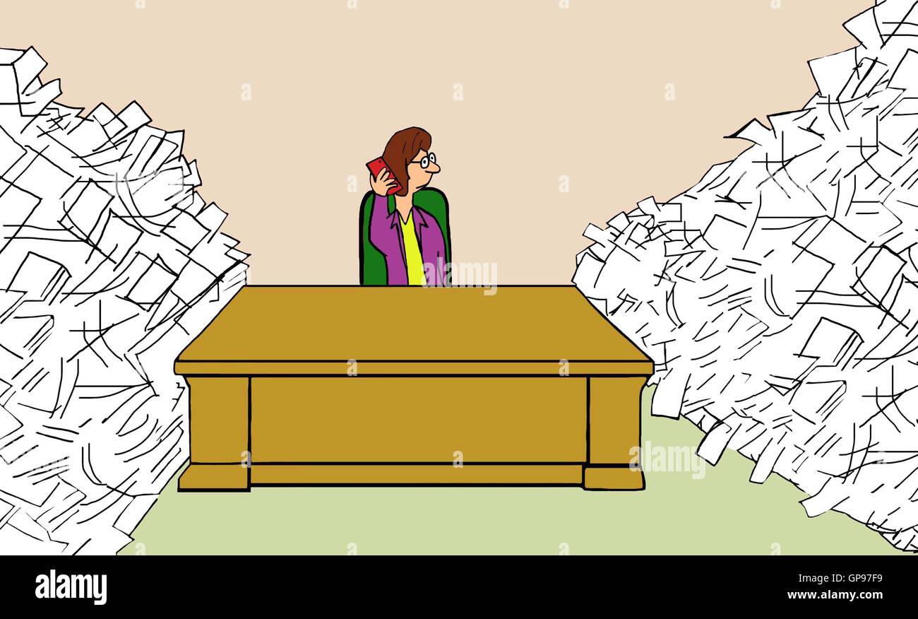 Busy woman cartoons hi-res stock photography and images - Alamy