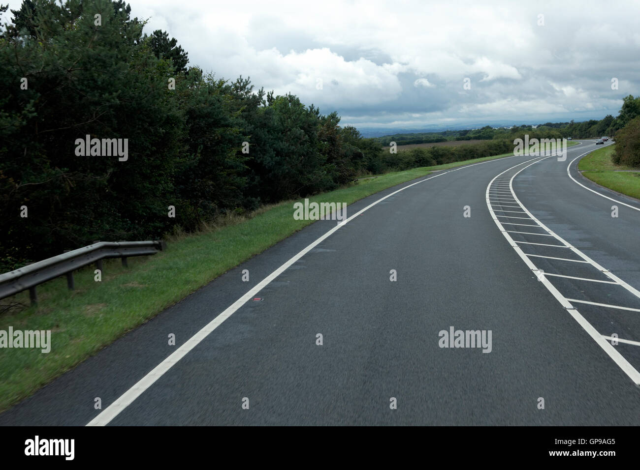 drivers view of a66 traveling between county durham and cumbria,england ...